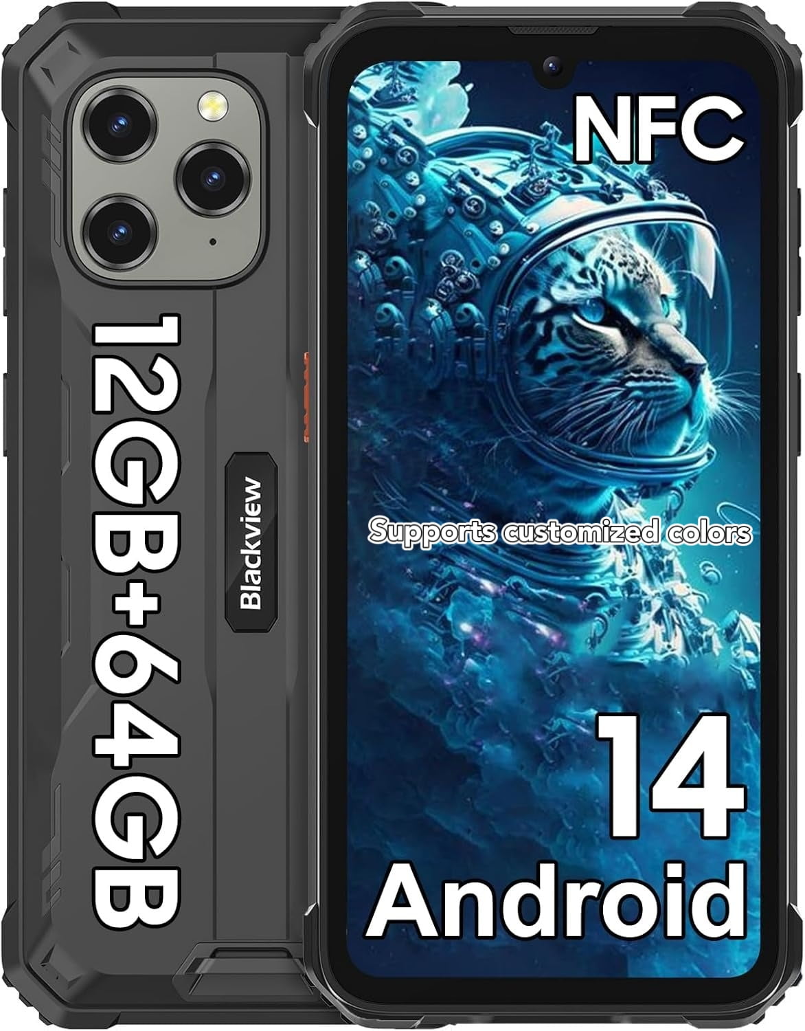 Blackview BV5300Pro Unbreakable Mobile Phone, Android 14, 6580mAh, 12GB ...