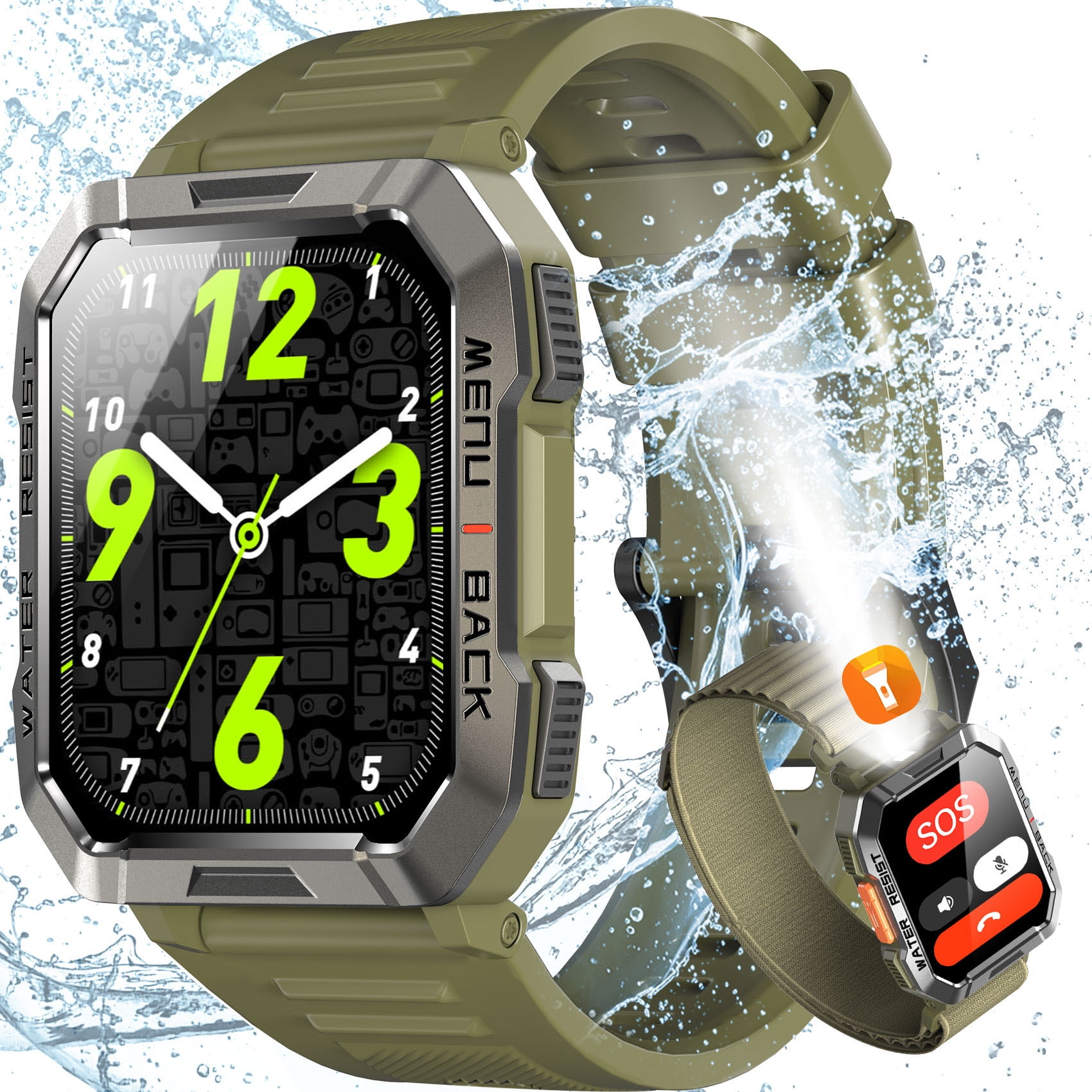 Blackview Military Smart Watches for Men, Bluetooth Call Receive Dial ...