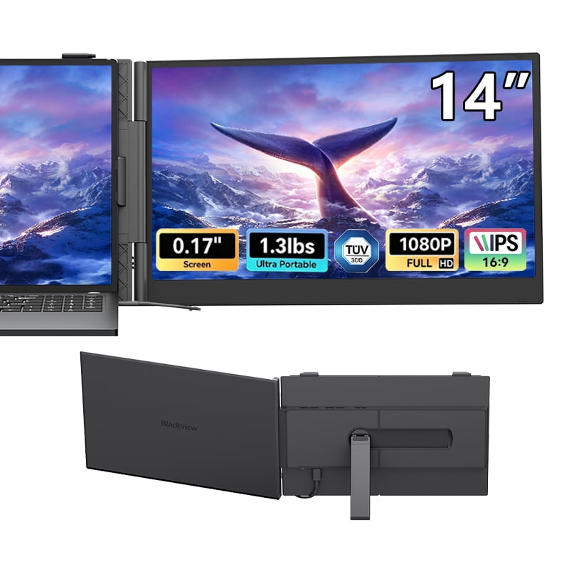 Blackview laptop screen extender, 14" FDH 1080P Dual Portable Monitor ...