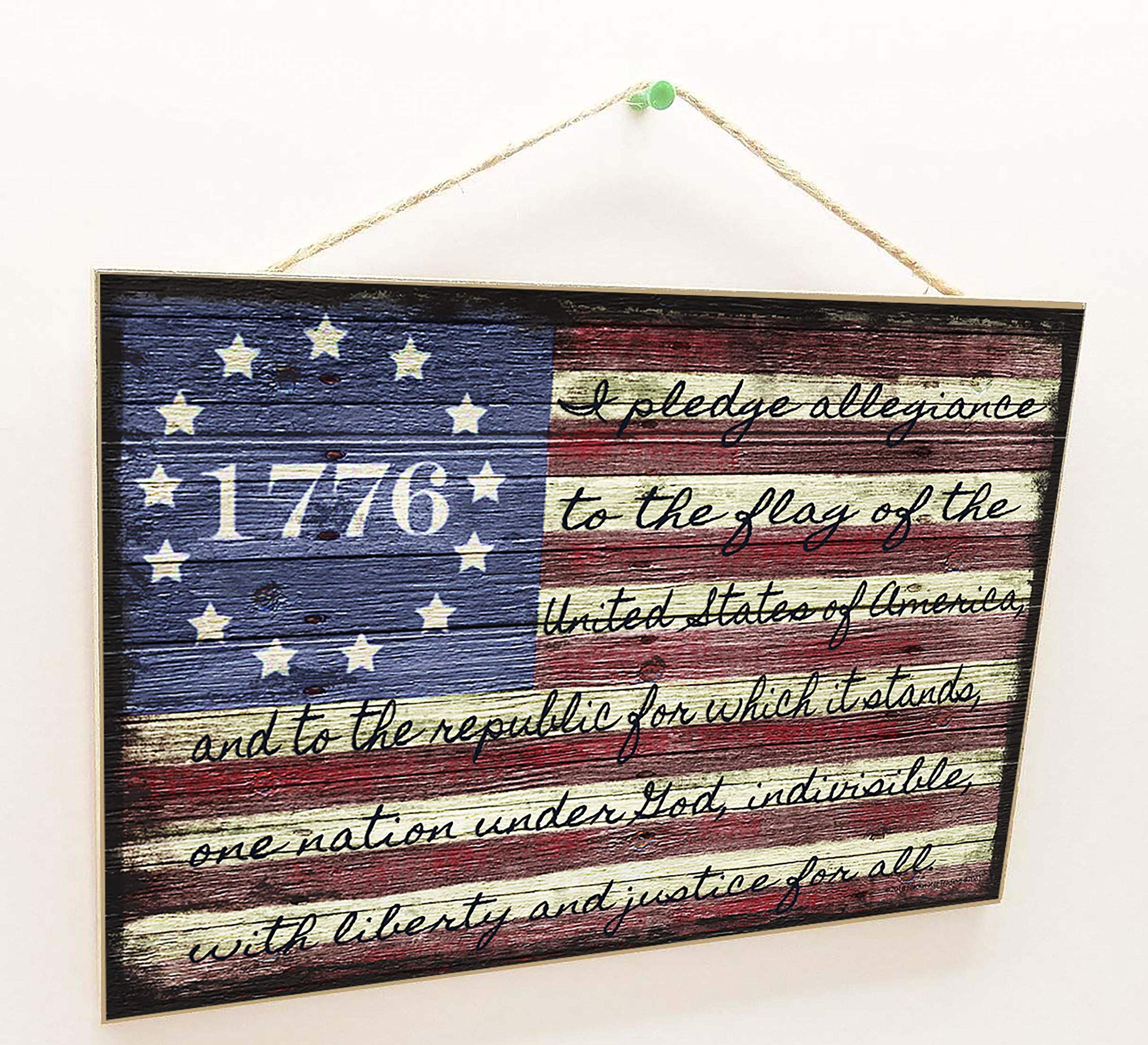 Blackwater Trading Patriotic 1776 American Flag Pledge of Allegiance ...