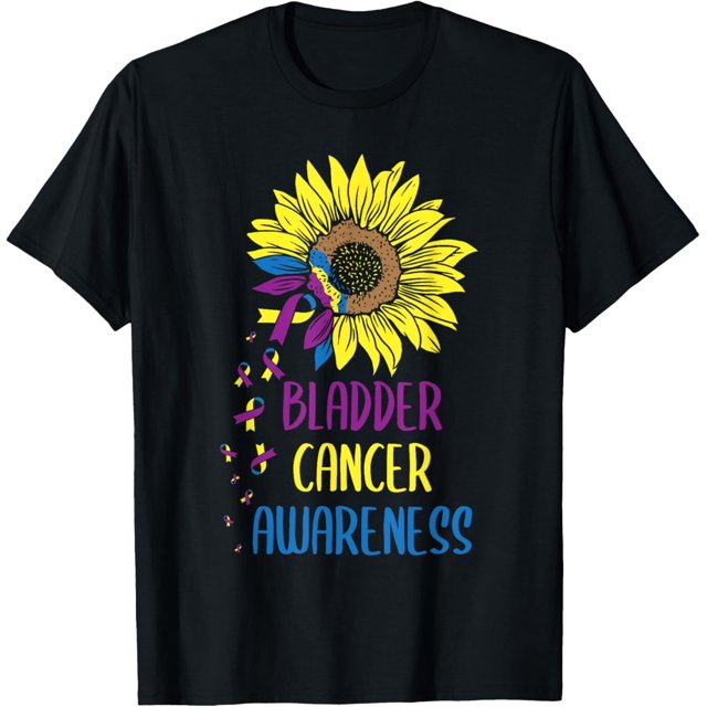 Bladder Cancer Awareness - Bladder Cancer Survivor Sunflower T-ShirtMen ...