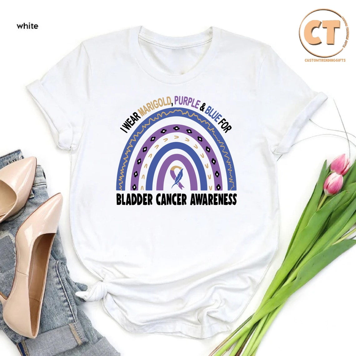 Bladder Cancer Awareness Shirt,Cancer Support Gift,Rainbow Bladder ...