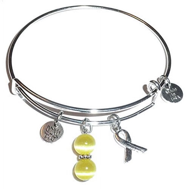 Bladder Cancer Bracelet by Hidden Hollow Beads Expandable Charm Bangle ...