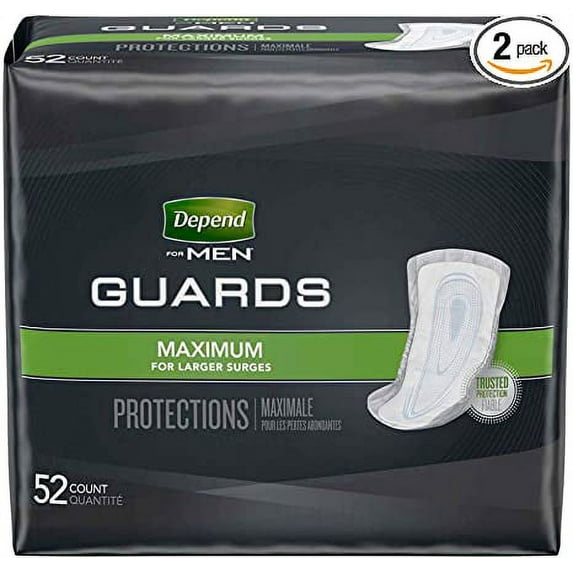 Bladder Control Pad Depend Guards for Men 12 Inch Length Heavy ...