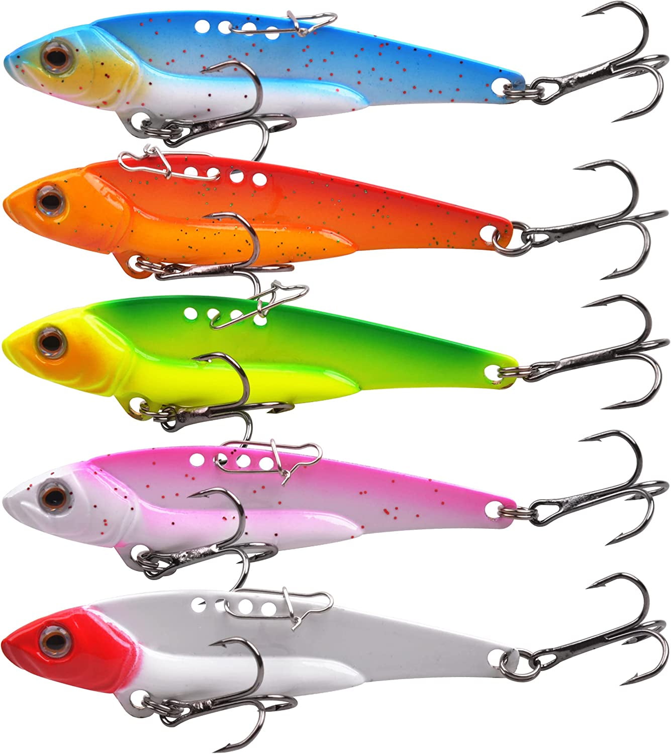 Blade Baits Fishing Lures Kit - Spinner Spoon for Bass, Walleye, Trout ...
