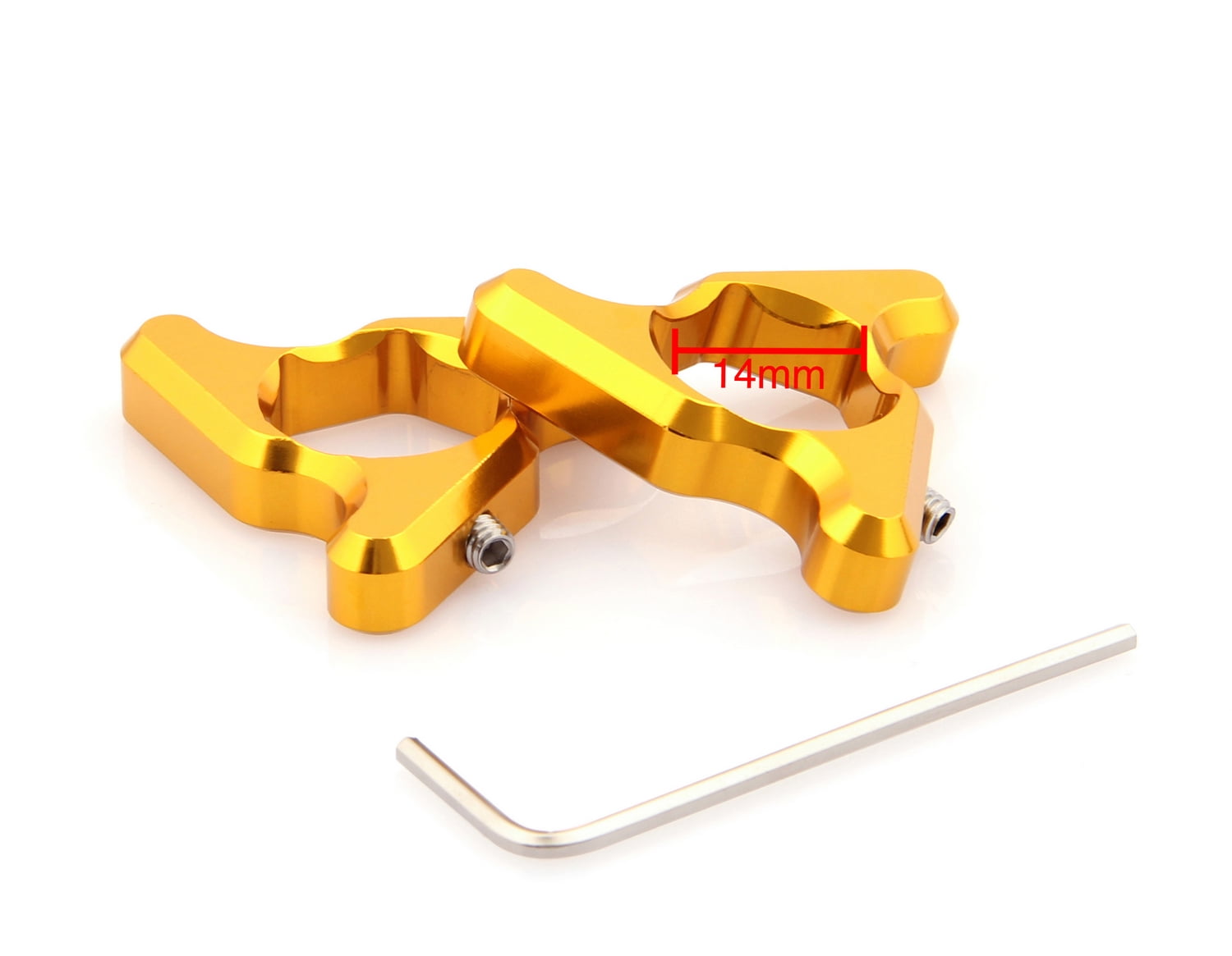 Blade Fork Preload Adjusters 14mm Gold, Fit for Suzuki GSXR 1000, Kawasaki Z 750, Yamaha R1 ...
