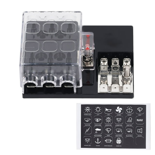 Blade Fuse Box 6 Way Atc Ato Waterproof Block Panel Board With Negative