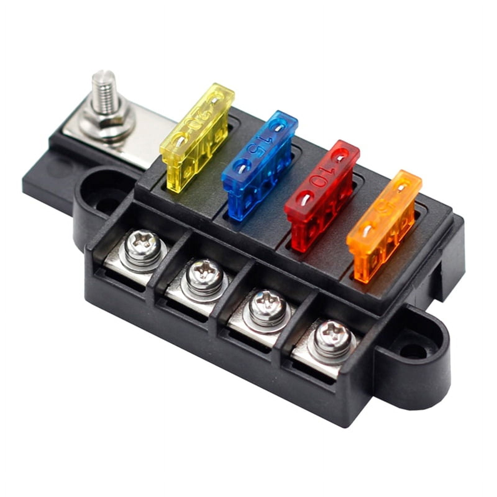 Blade Fuse Box for Automotive Boat Marine 4 Way 12-32V 4 Circuit Fuse ...