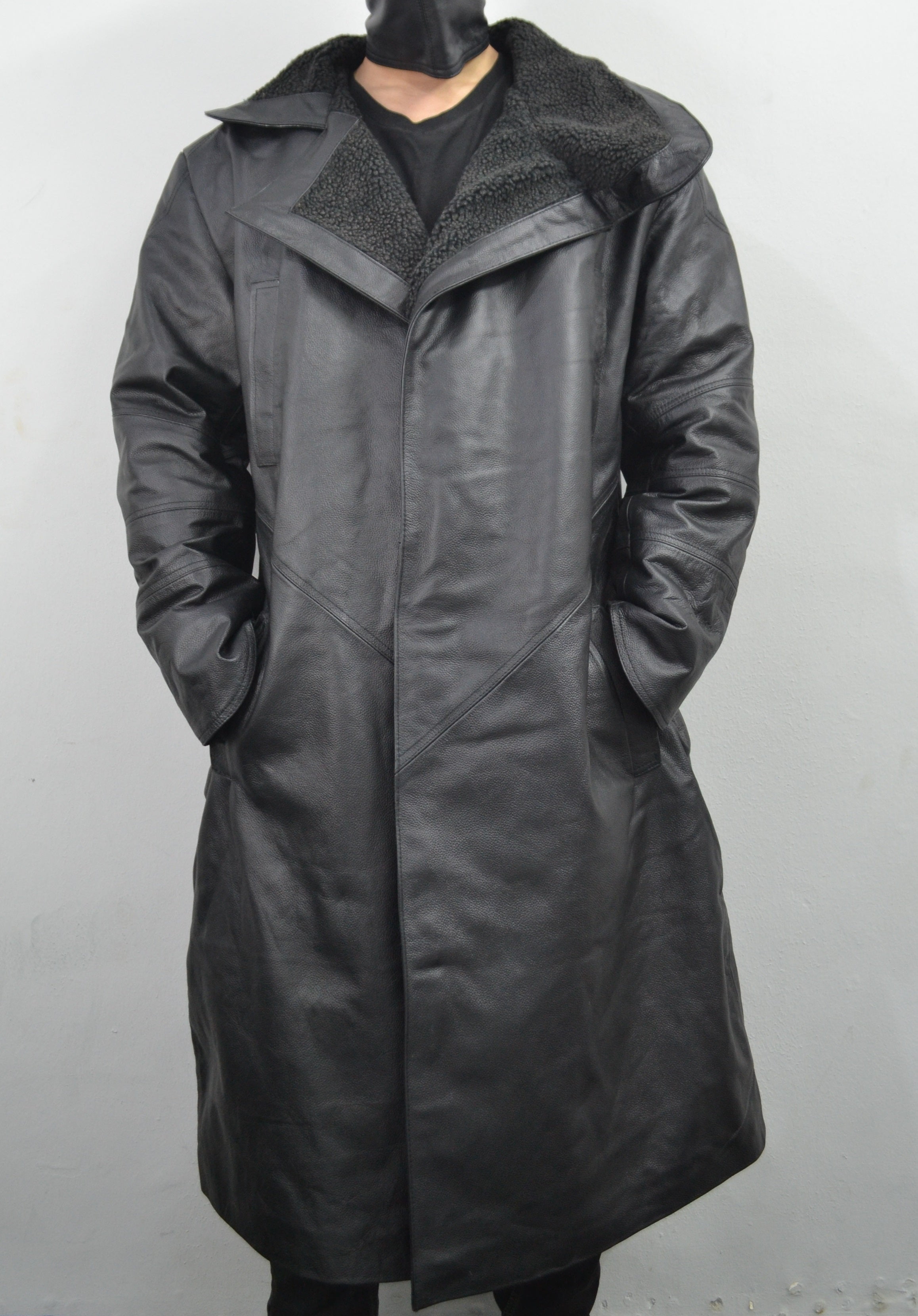 Blade Runner 2049 Ryan Gosling Officer K Black Shearling Leather Long ...