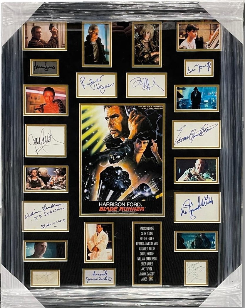 Blade Runner Cast Framed Autographed Cuts Harrison Ford Sean Young ...