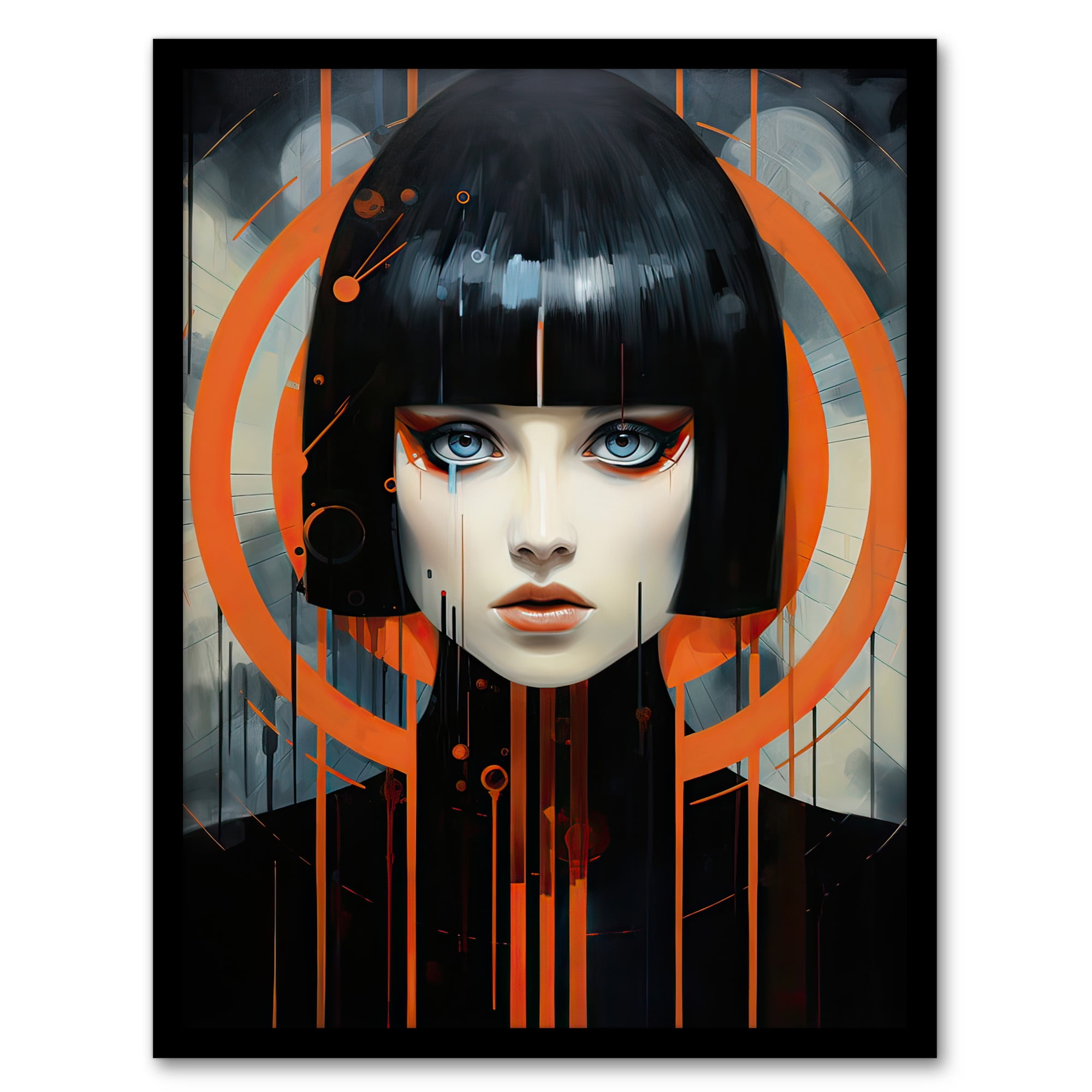Blade Runner Style Bullseye Woman Sci-Fi Futuristic Portrait Art Print ...