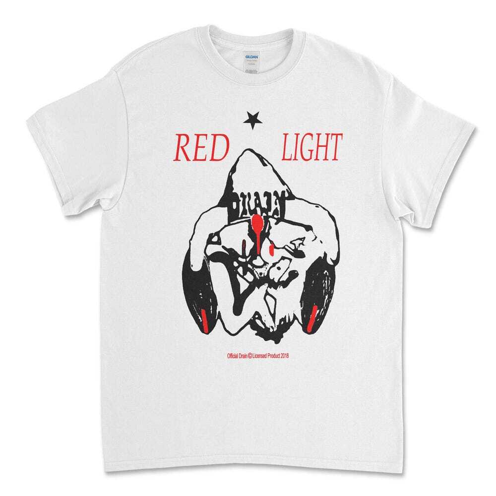 Bladee Red Light White T-Shirt Tee Shirt Drain Gang - Walmart.com