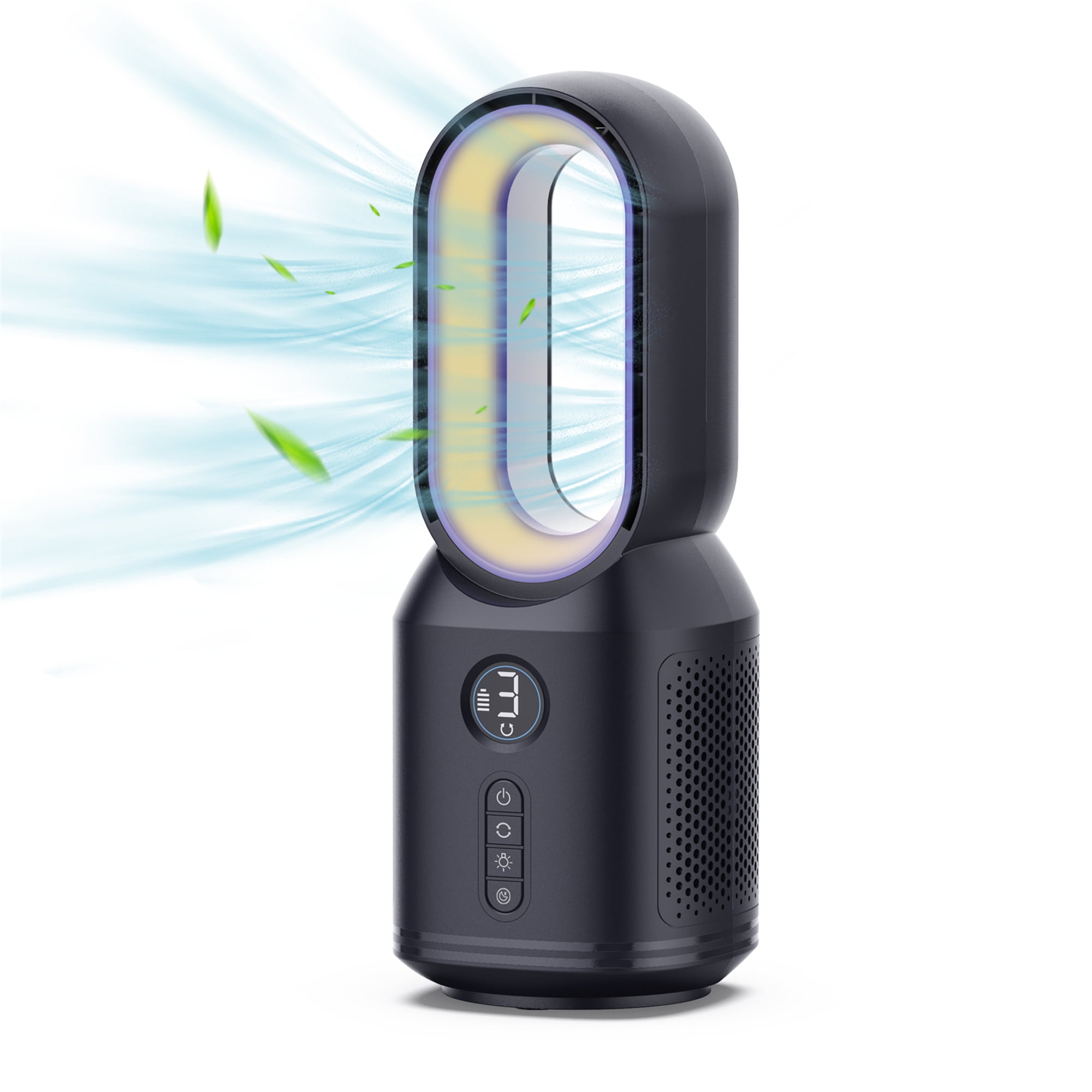 Bladeless Cooling Fan Portable Desk Fan 53°Oscillating Small Personal ...