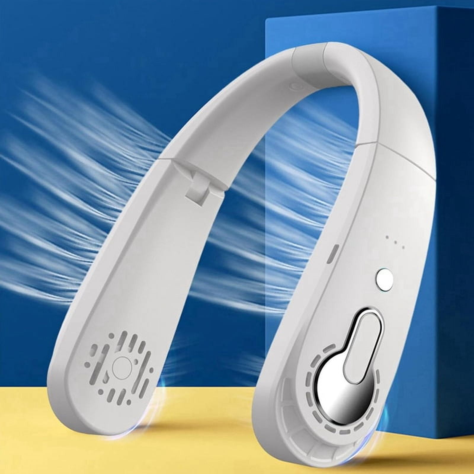 Bladeless Fan 3 Speeds Foldable Fans Portable Rechargeable 360° Cool ...