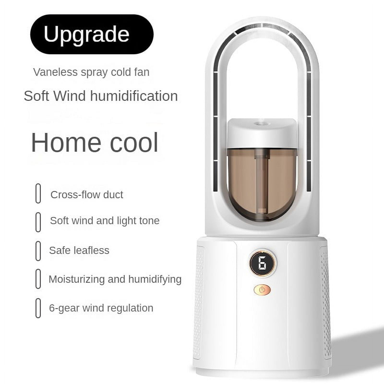 Bladeless Fan Portable Air Conditioner LED Display Desktop Fanless ...