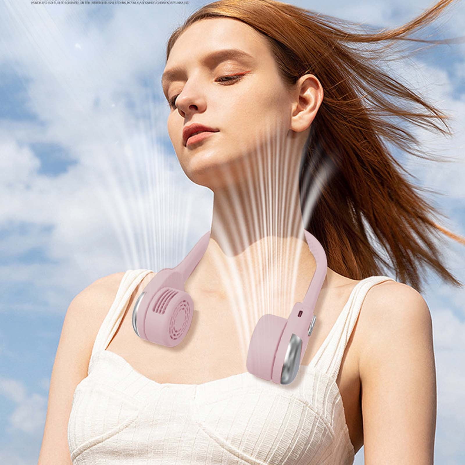 Bladeless Neck Fan 3-Speed Portable Hands-Free Strong Wind Hanging Fan ...