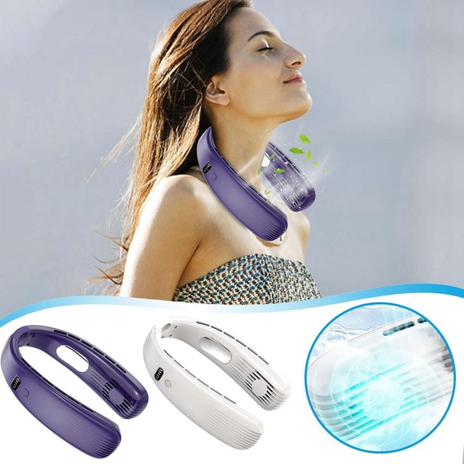 Bladeless Neck Fans,USB Leaf Less Operated Wearable Headphone Design ...