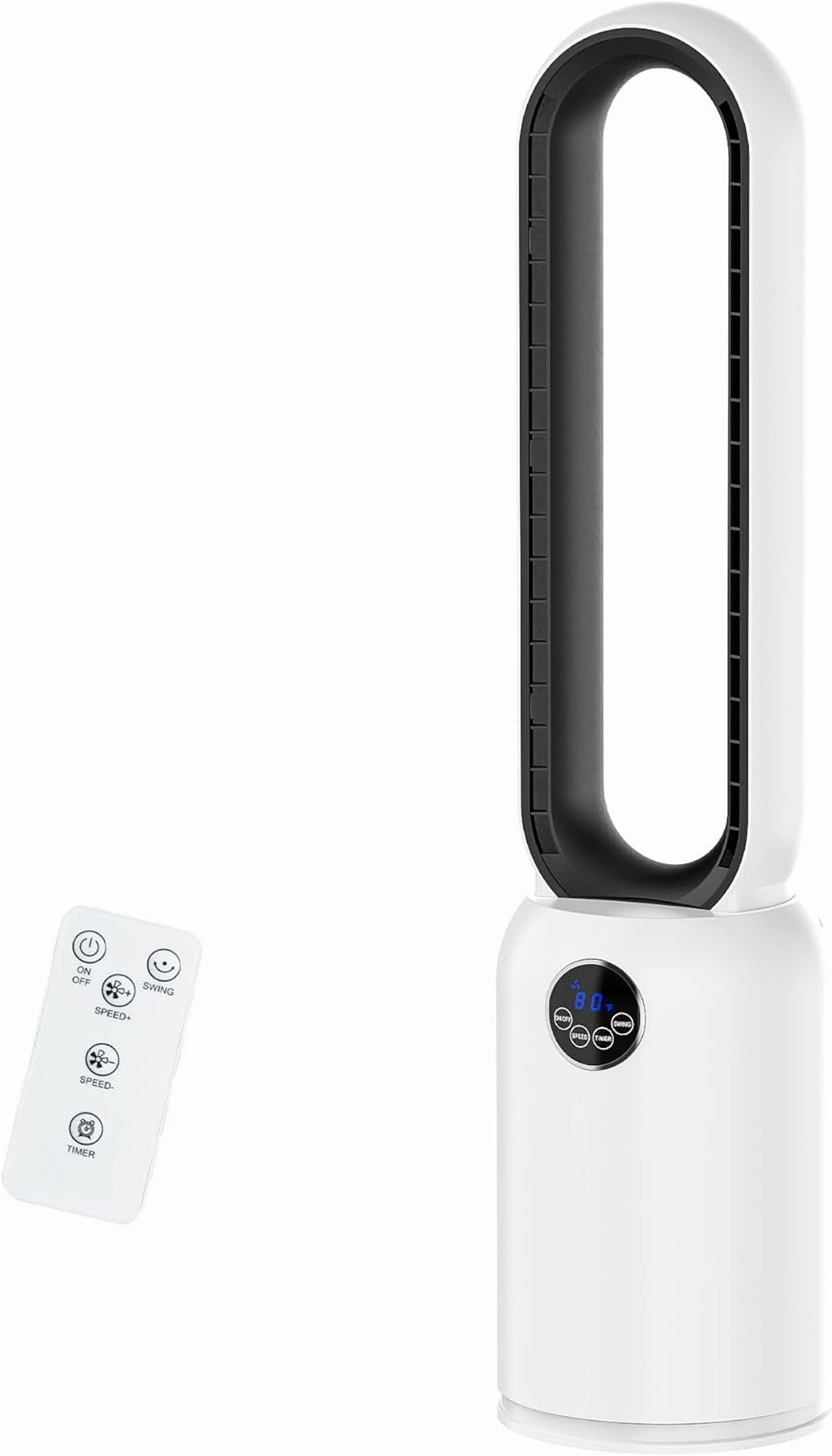 Bladeless Tower Fan with Remote, Air Circulator Cooling Fan for Indoor ...