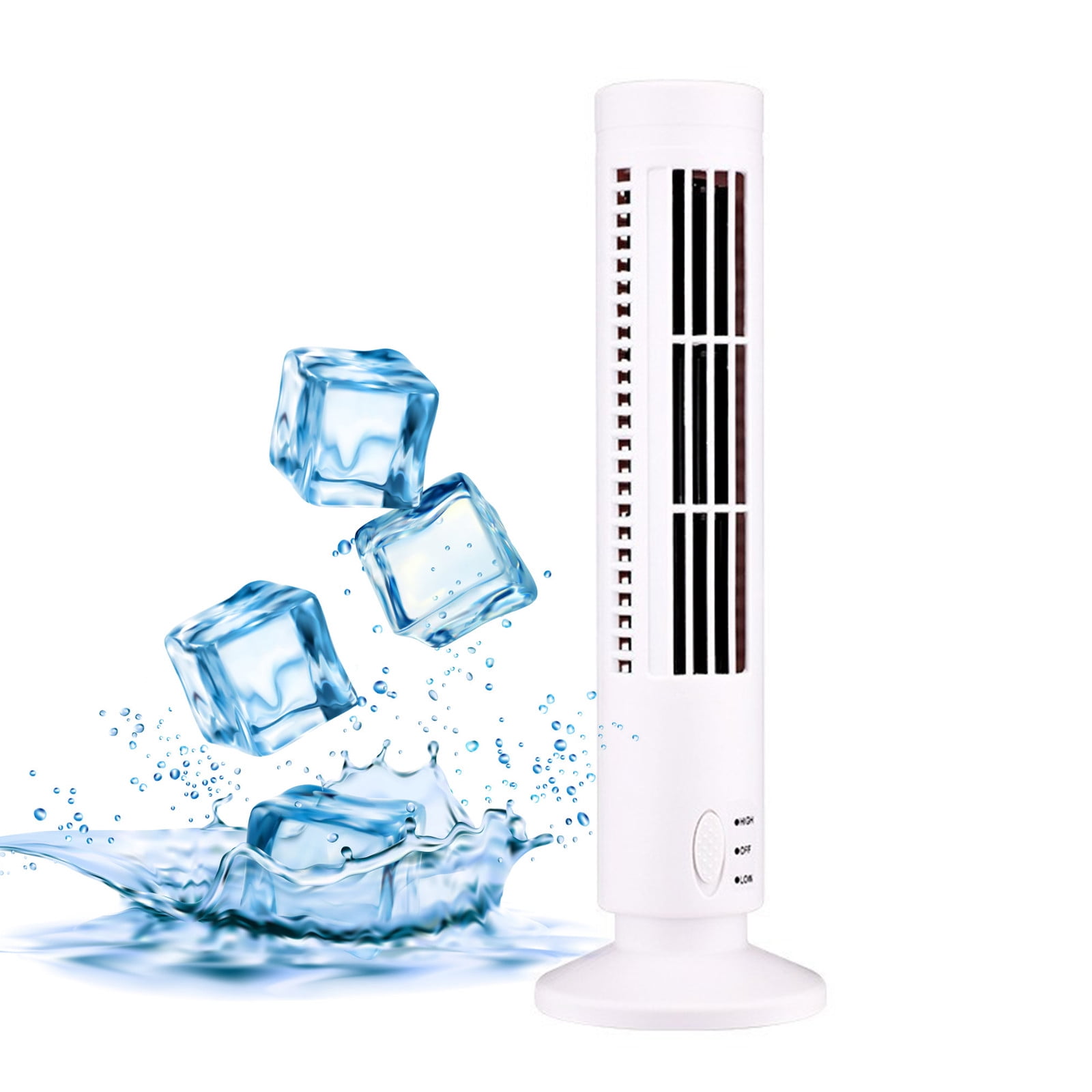 Bladeless Tower Fan - USB Powered Vertical Standing Fan with 2 Speed ...