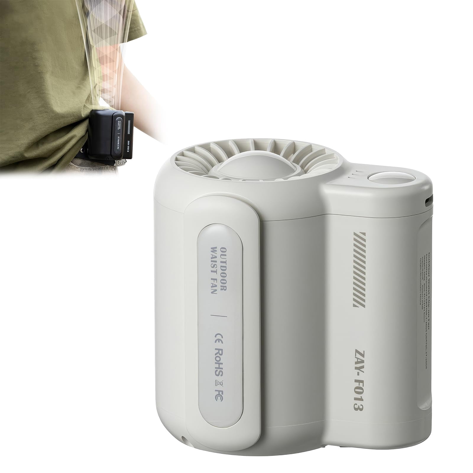 Bladeless Waist Mounted Electric Fan, 4500mAh Waist Clip Fan Wearable ...
