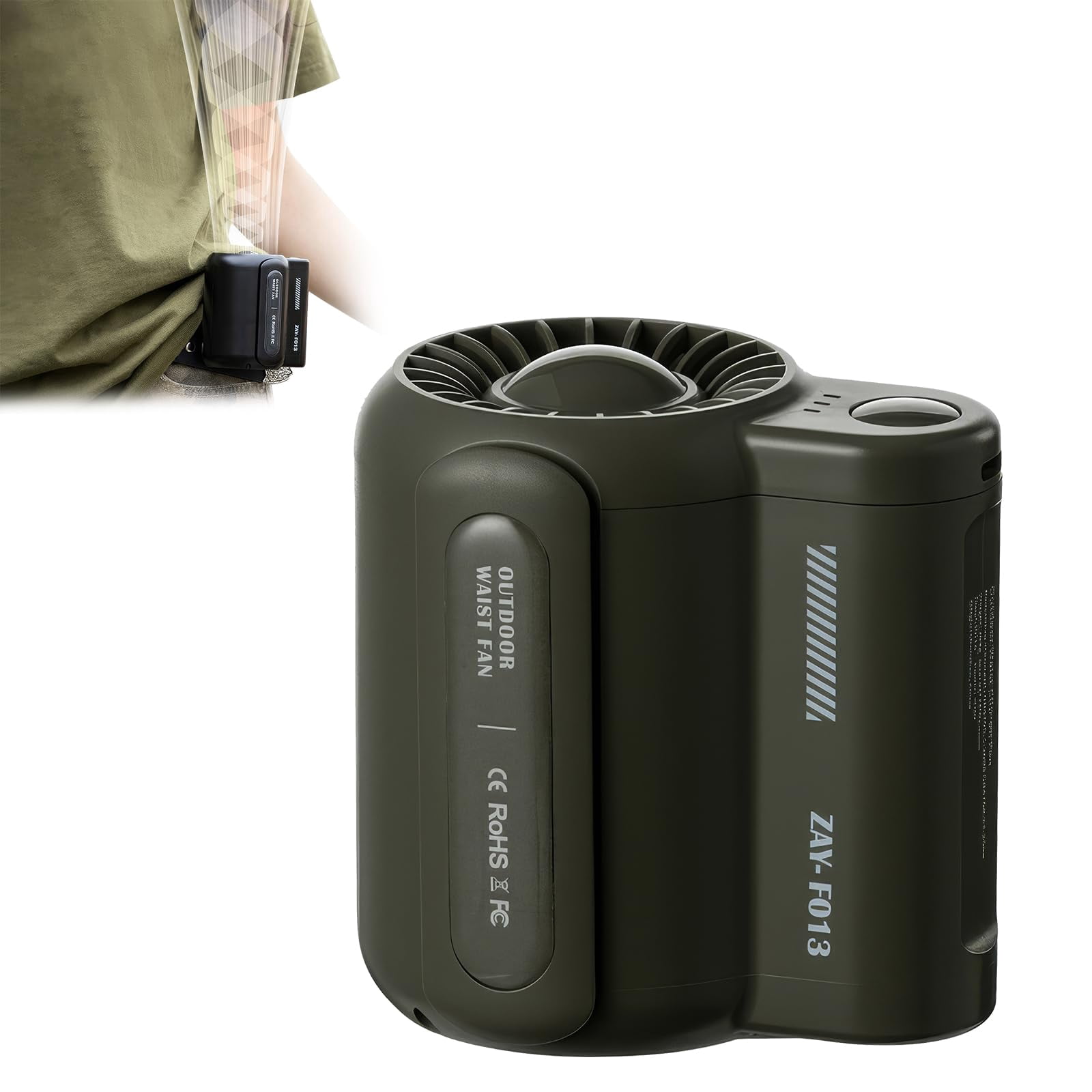 Bladeless Waist Mounted Electric Fan, 4500mAh Waist Clip Fan Wearable ...