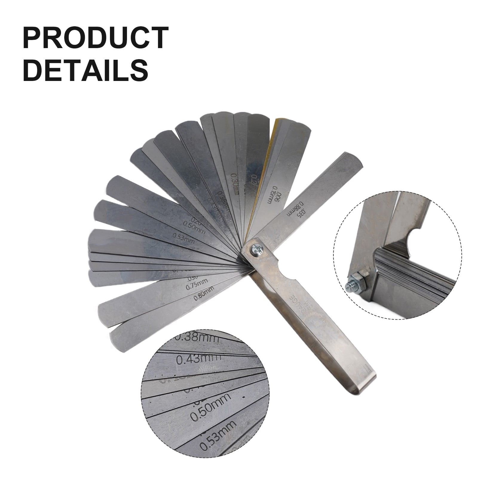 Blades Gap Width Blades Gap Width Inch Inch Feeler Gauge Measuring Tool ...