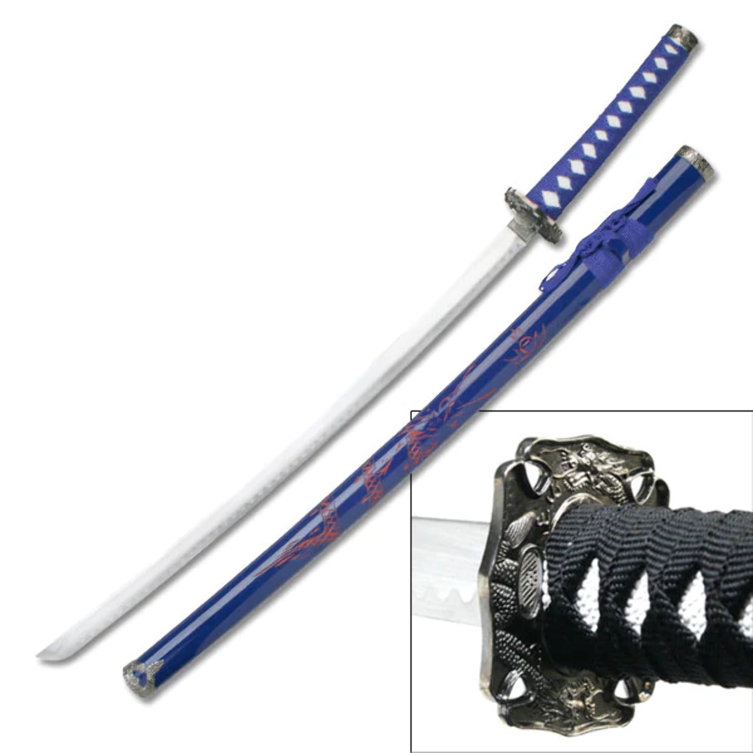 BladesUSA - Decorative Samurai Sword - YK-58BLD BLUE - Walmart.com