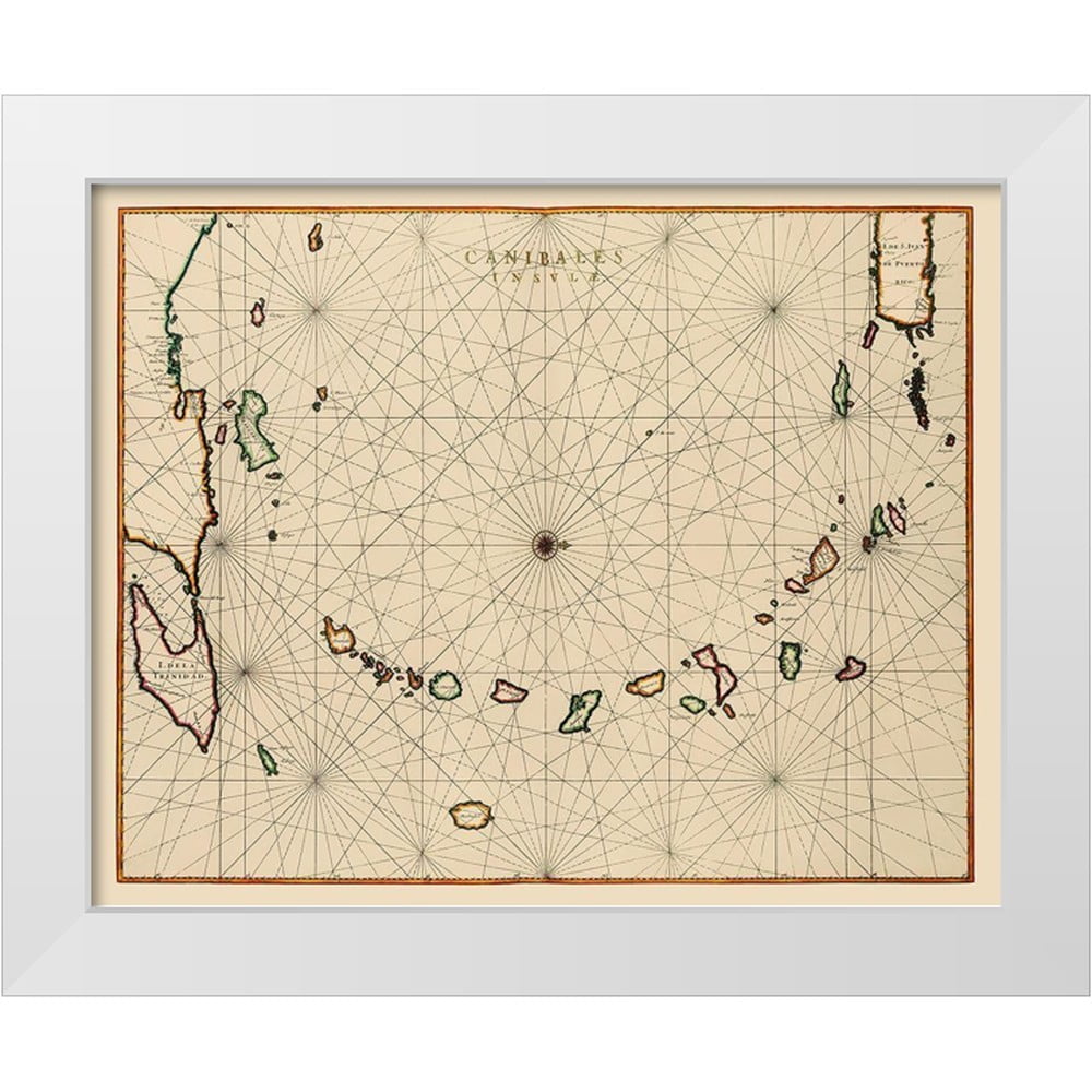 Blaeu 14x12 White Modern Wood Framed Museum Art Print Titled ...