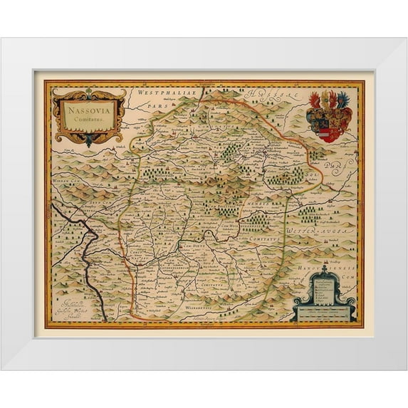 Blaeu 14x12 White Modern Wood Framed Museum Art Print Titled - Nassau ...
