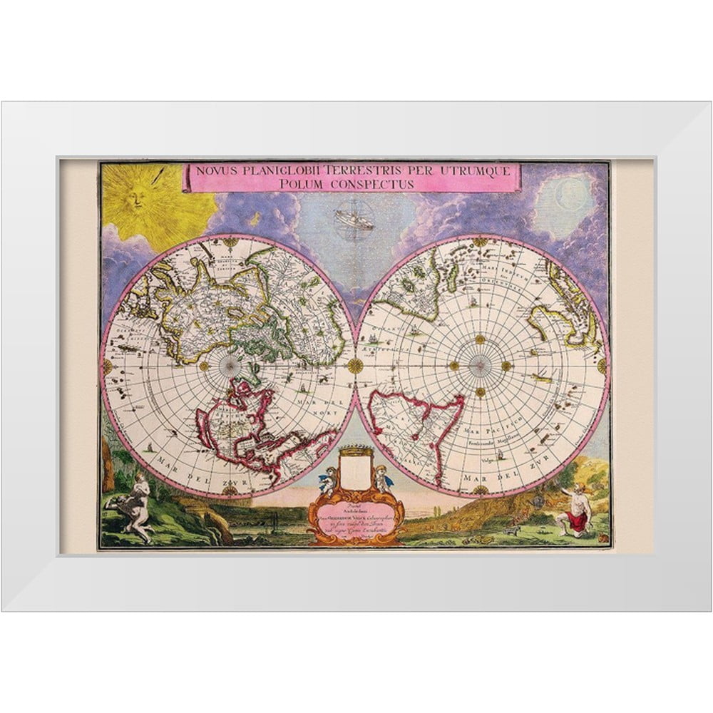 Blaeu, Joan 18x13 White Modern Wood Framed Museum Art Print Titled ...