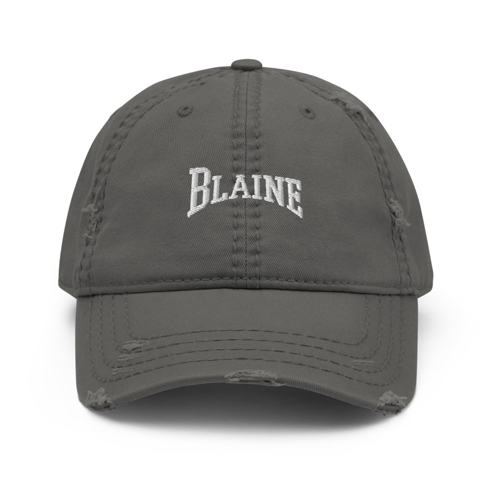 Blaine Embroidered Distressed Dad Hat (Charcoal Grey) - Walmart.com