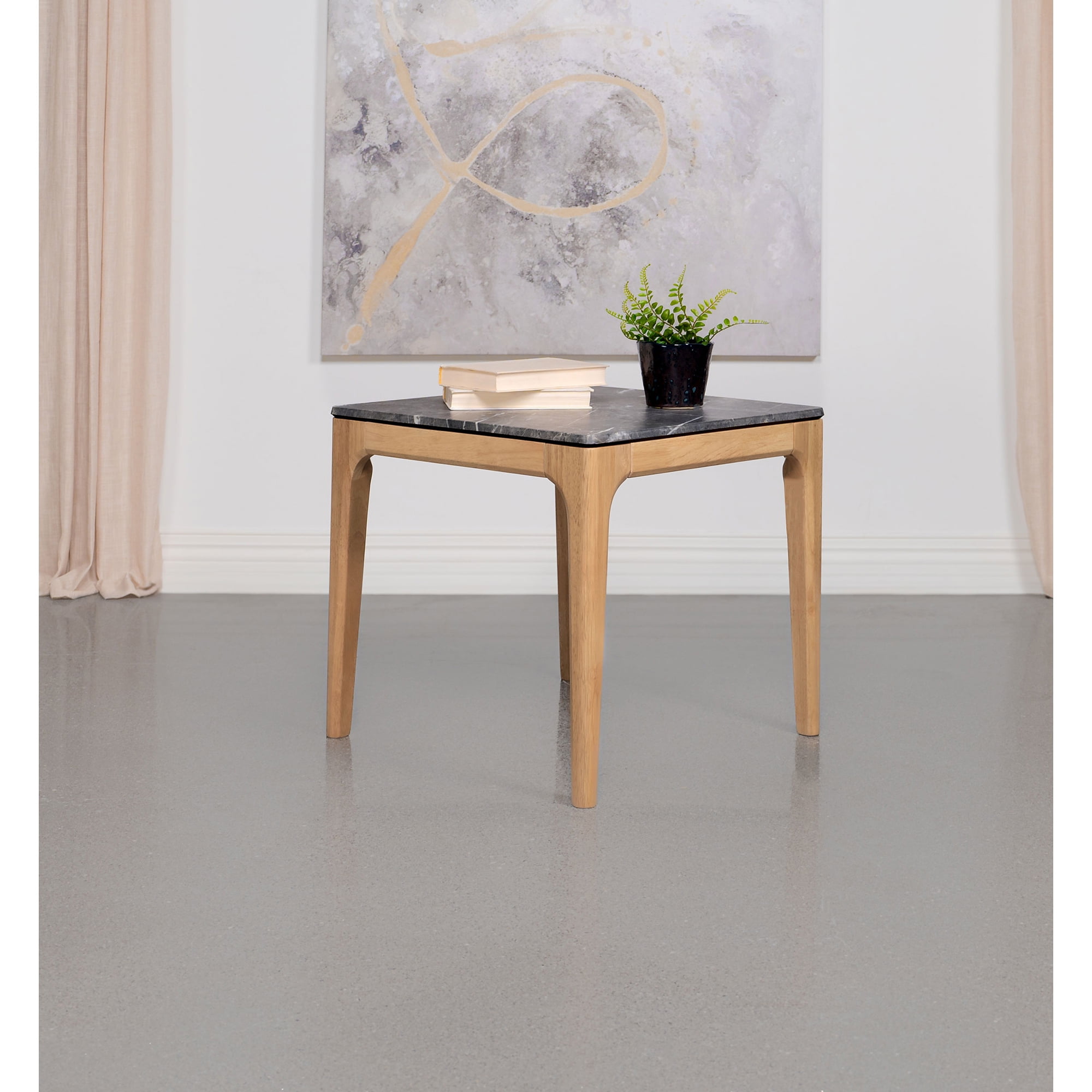 Blaine Grey and Light Oak Square SmartTop Side End Table - Walmart.com