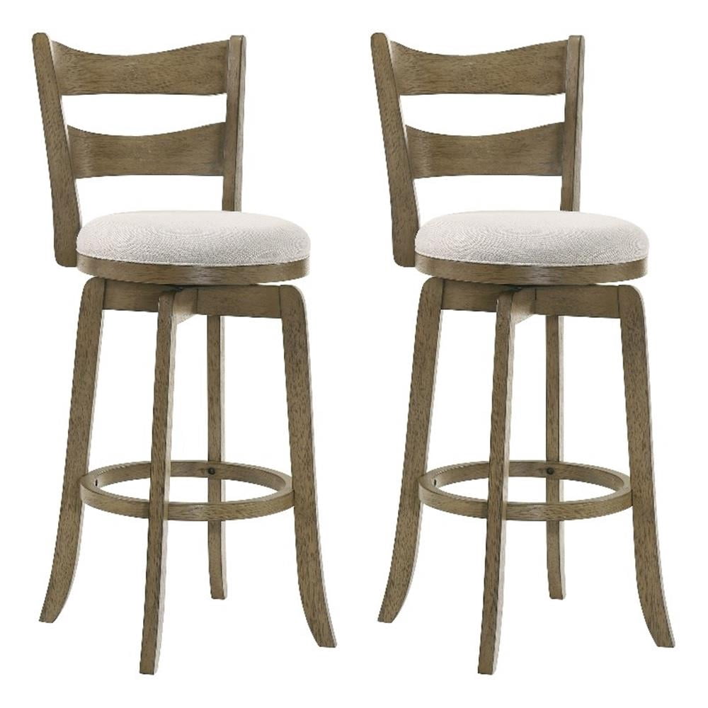 Blair 30" Putty Brown Bar Height Swivel Barstool with Cream Seat - Set ...