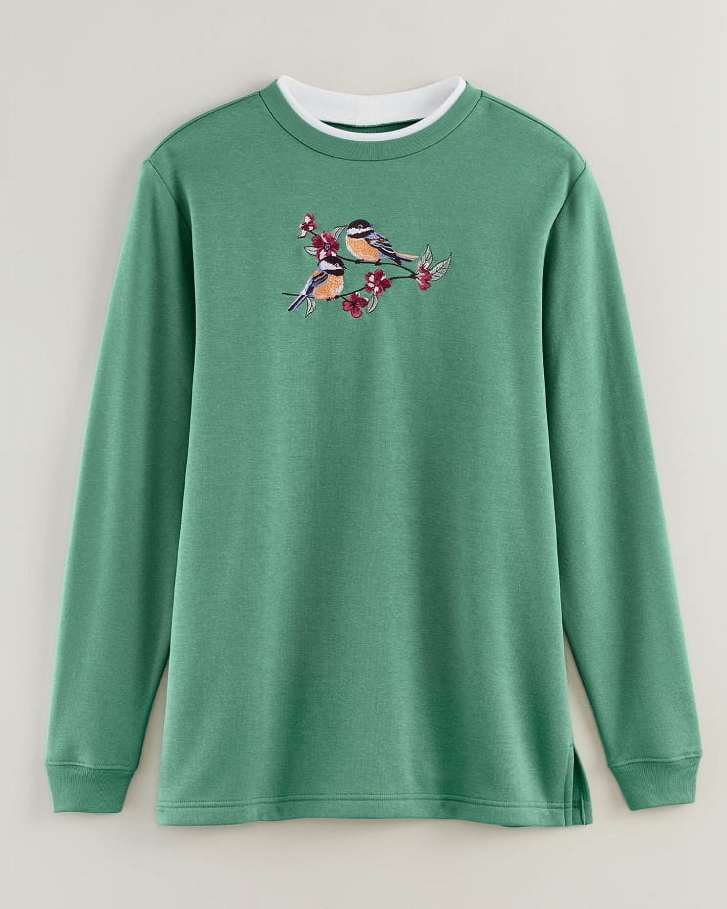 Blair Better-Than-Basic Embroidered Tunic Sweatshirt - Walmart.com