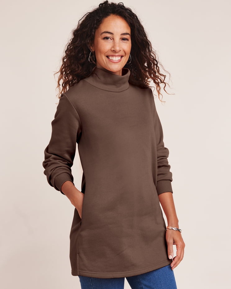 Blair Womens Better-Than-Basic Mock Neck Tunic Sweatshirt - Walmart.com