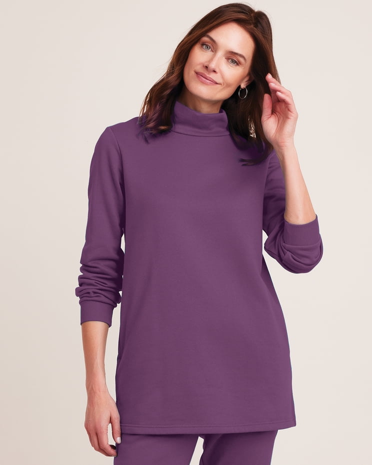 Blair Womens Better-Than-Basic Mock Neck Tunic Sweatshirt - Walmart.com