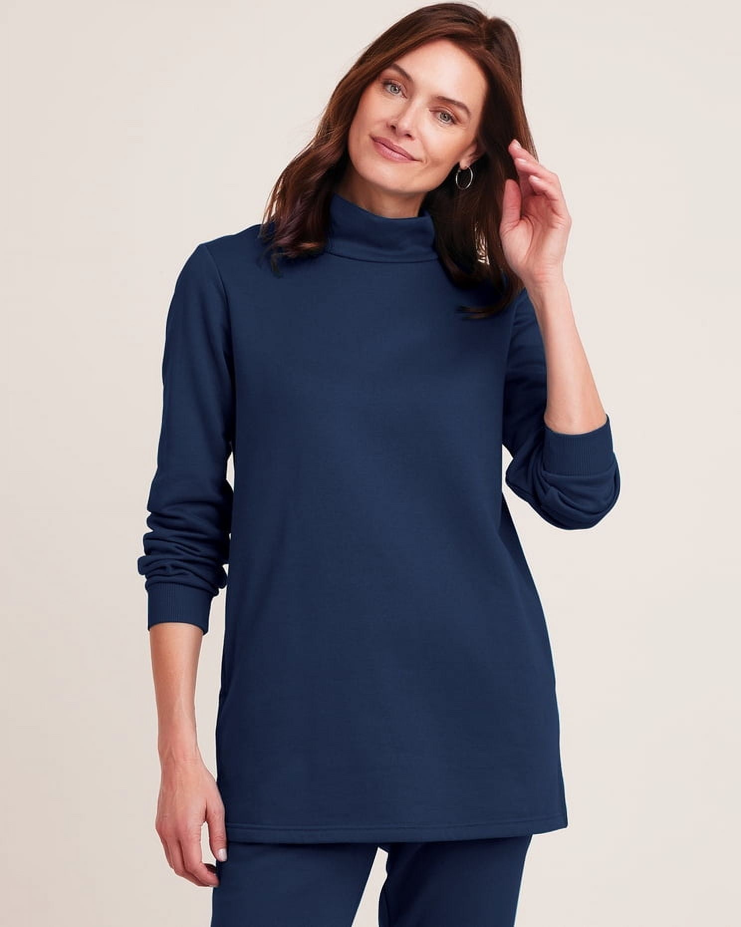Blair Womens Better-Than-Basic Mock Neck Tunic Sweatshirt - Walmart.com