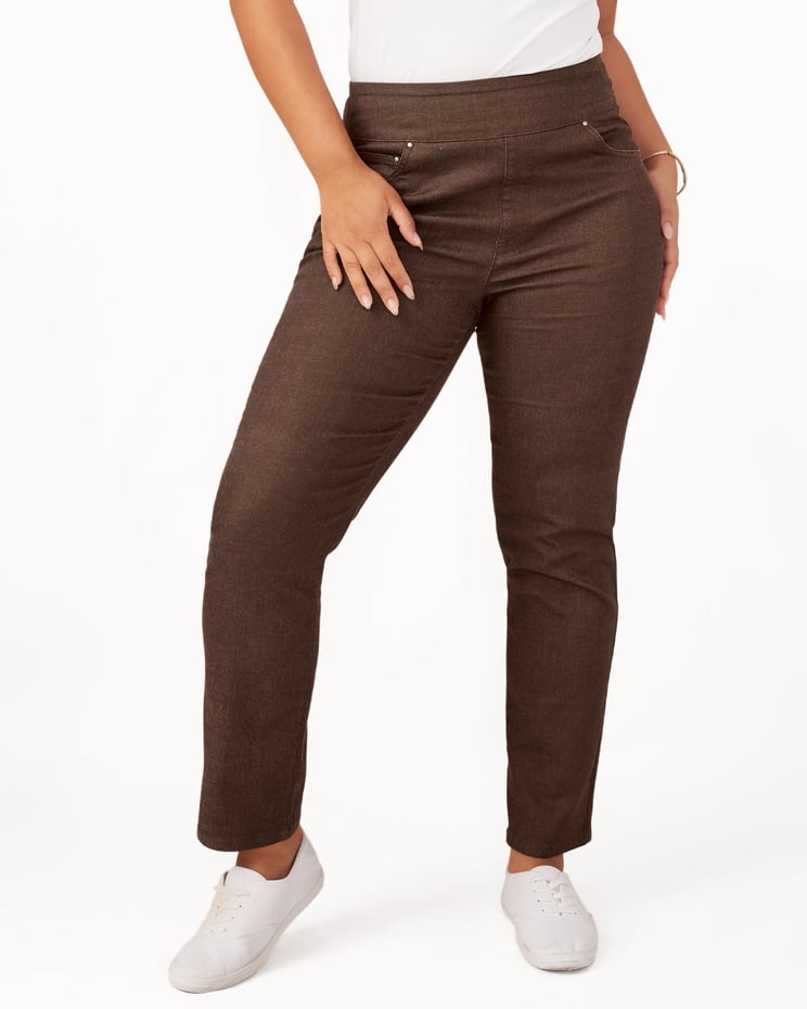 Blair Denimease Flat-Waist Pull-On Jeans - Walmart.com