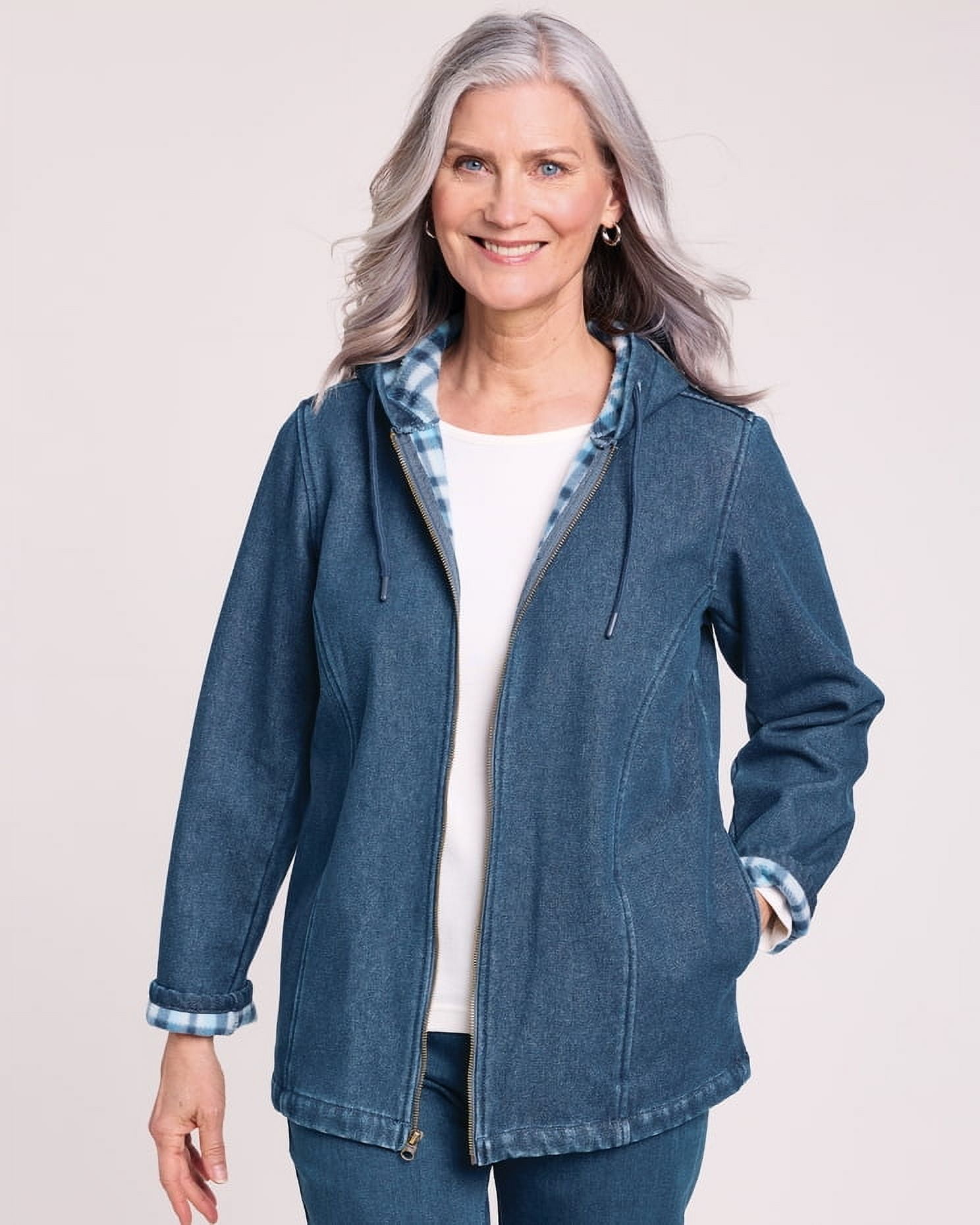 Blair Womens Denimease™ Fleece Lined Jacket - Walmart.com