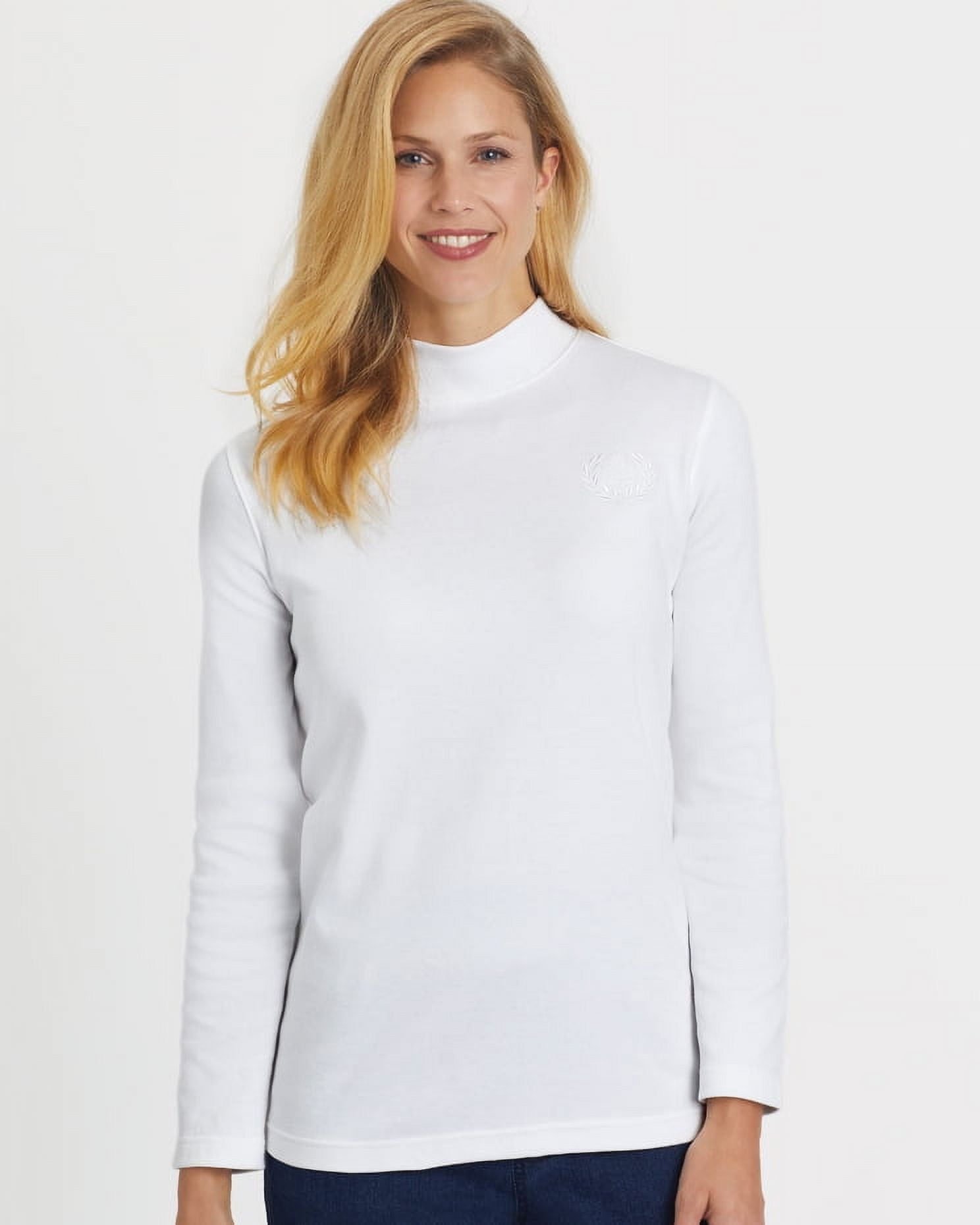 Blair Essential Knit Long Sleeve Mock Top - Walmart.com