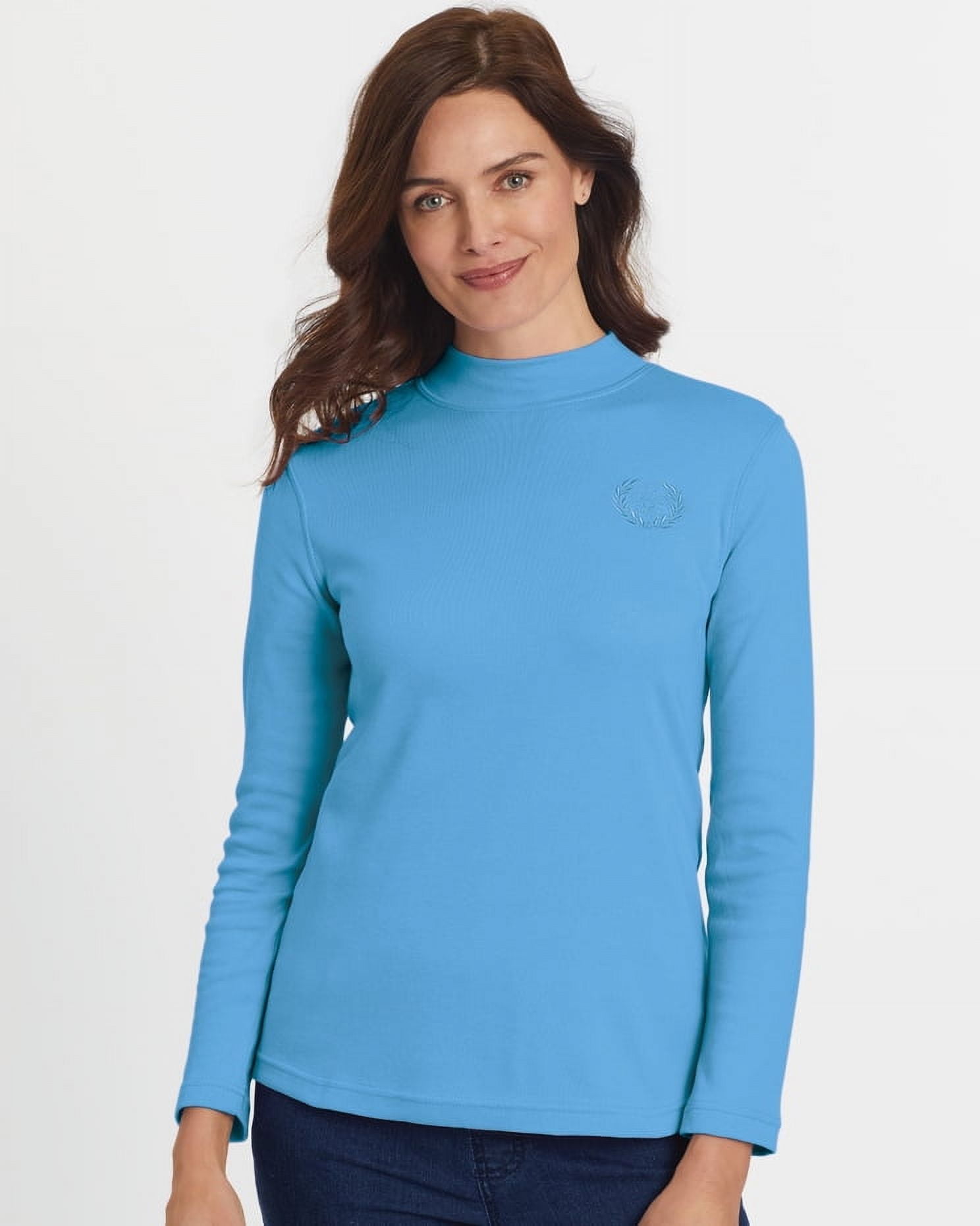 Blair Womens Essential Knit Long Sleeve Mock Top - Walmart.com