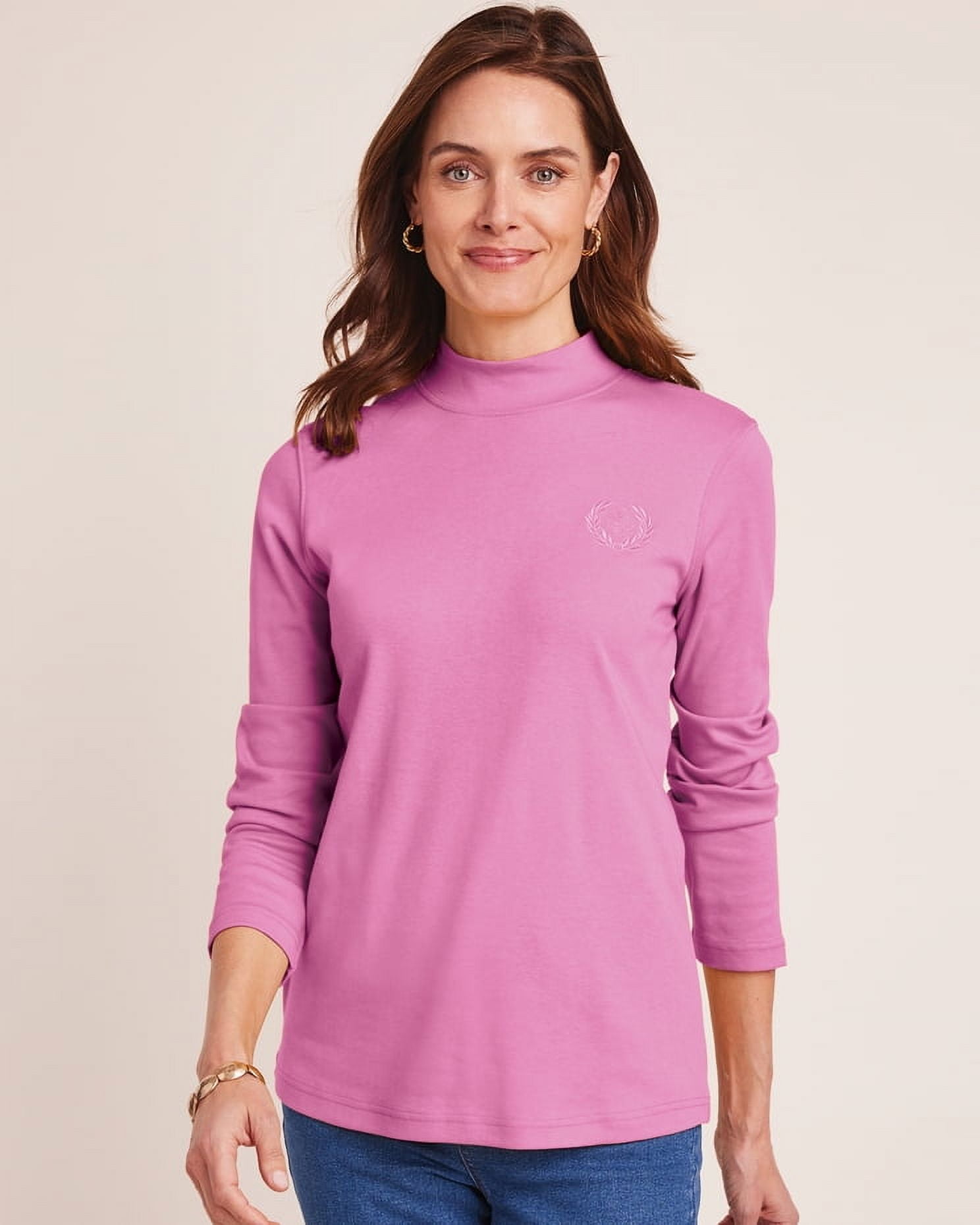 Blair Essential Knit Long Sleeve Mock Top - Walmart.com