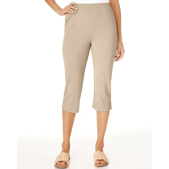 Blair Womens Essential Knit Pull-On Pedal Pushers - Walmart.com