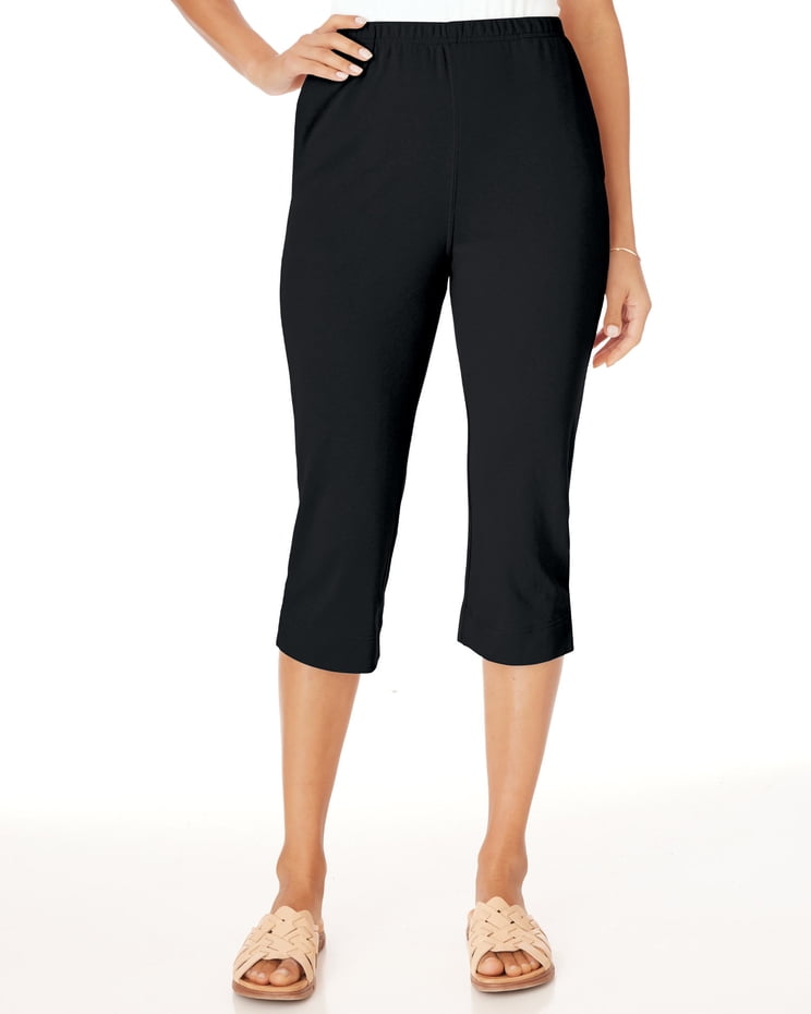 Blair Womens Essential Knit Pull-On Pedal Pushers - Walmart.com