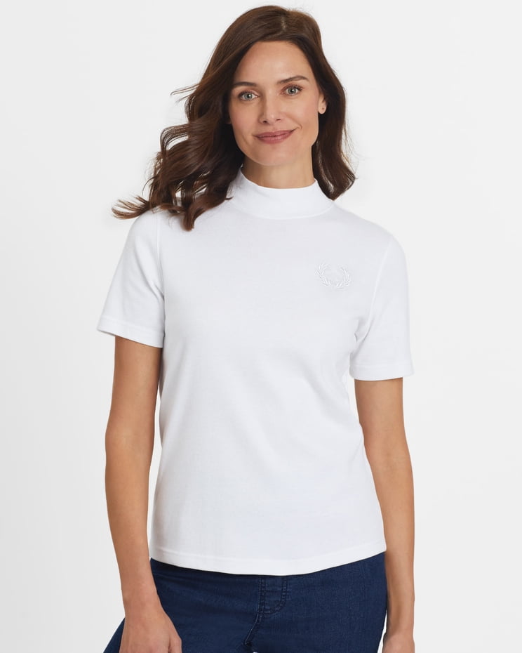 Blair Womens Essential Knit Short-Sleeve Mockneck Top - Walmart.com
