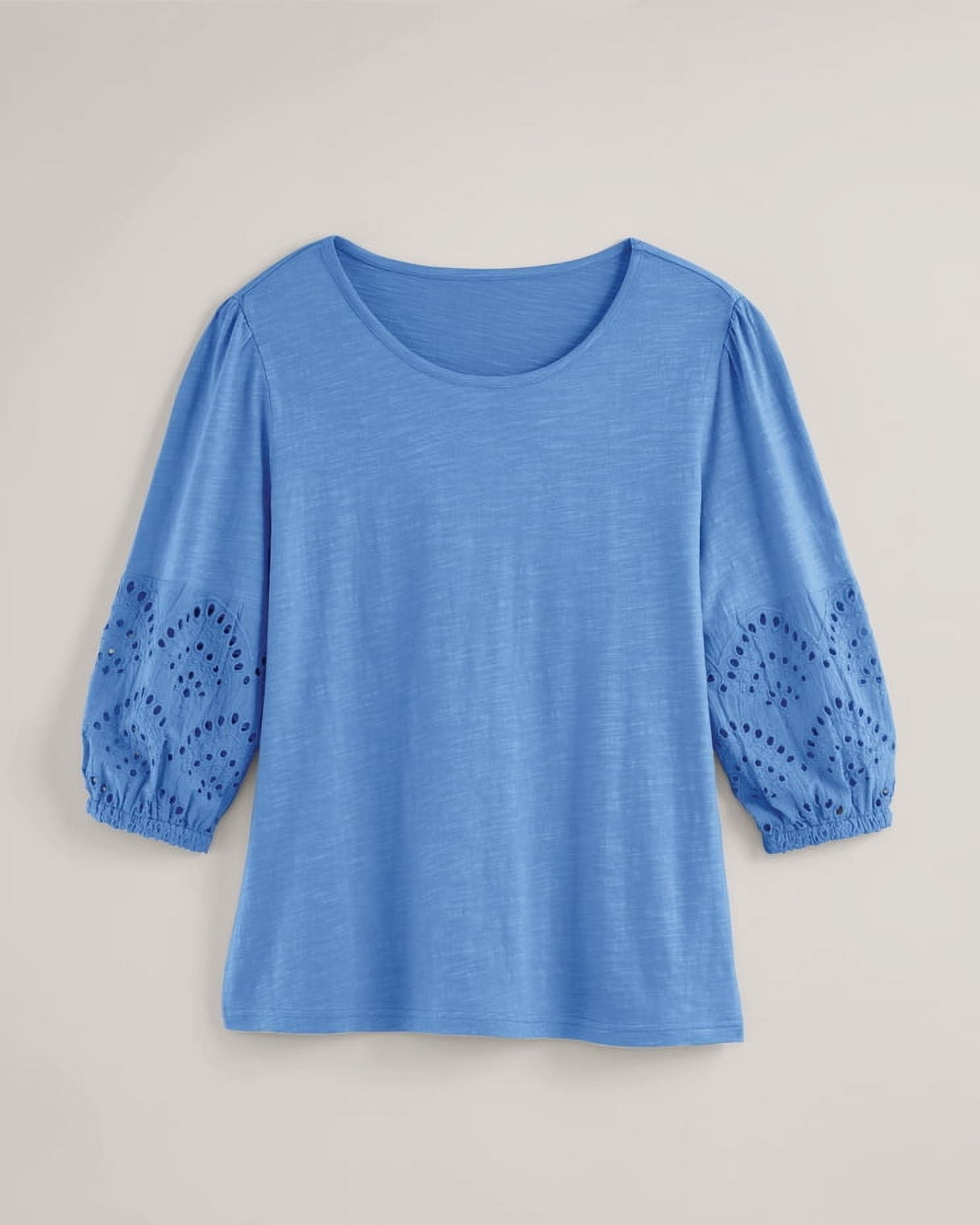Blair Womens Eyelet Textured Slub Knit Top - Walmart.com