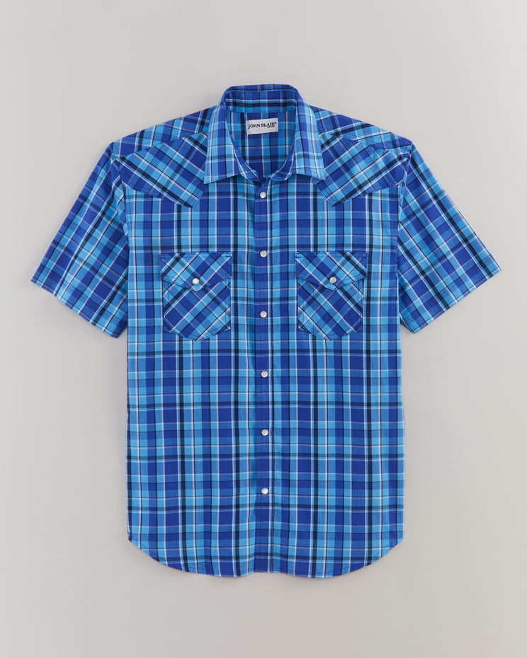 Blair Mens John Blair Short-Sleeve Snap-Front Shirt - Walmart.com