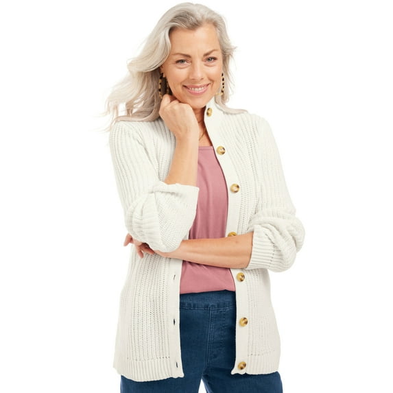 Blair Womens Button Front Shaker Cardigan - Walmart.com