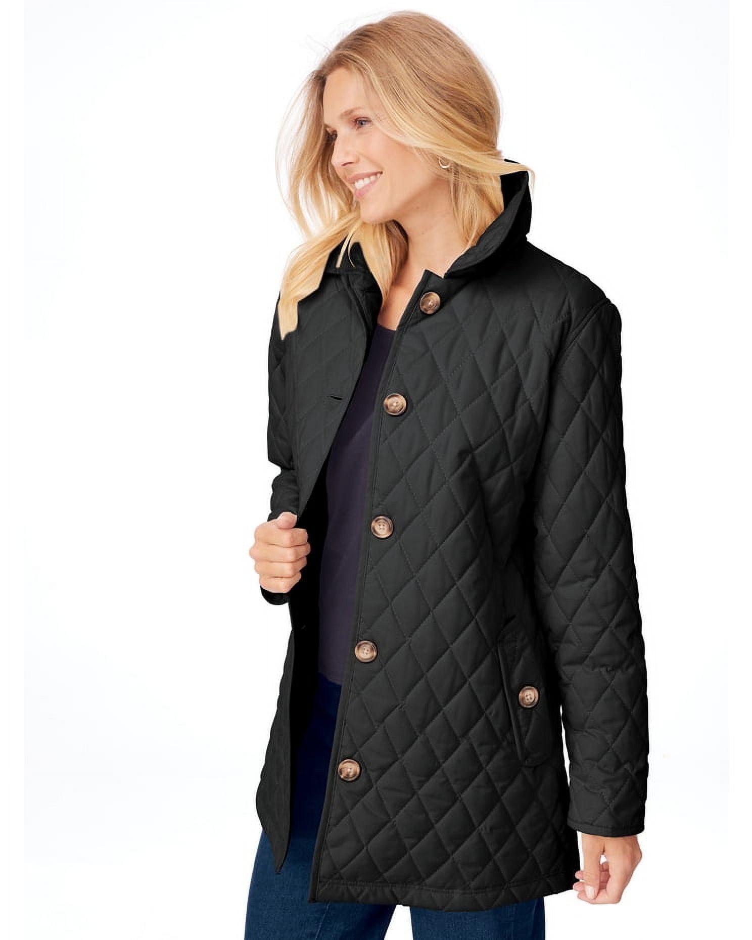 Blair Womens Quilted Car Coat - Walmart.com