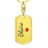 Blaire Keychain – Custom Name Keychain for Women Title: Dog Tag with ...